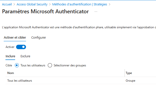 🔐 Activation de l'Authentification Multifacteur (MFA) sur un Tenant Microsoft