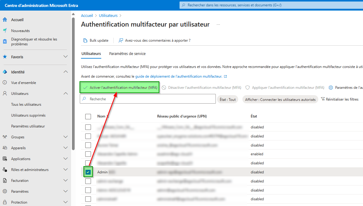 🔐 Activation de l'Authentification Multifacteur (MFA) sur un Tenant Microsoft