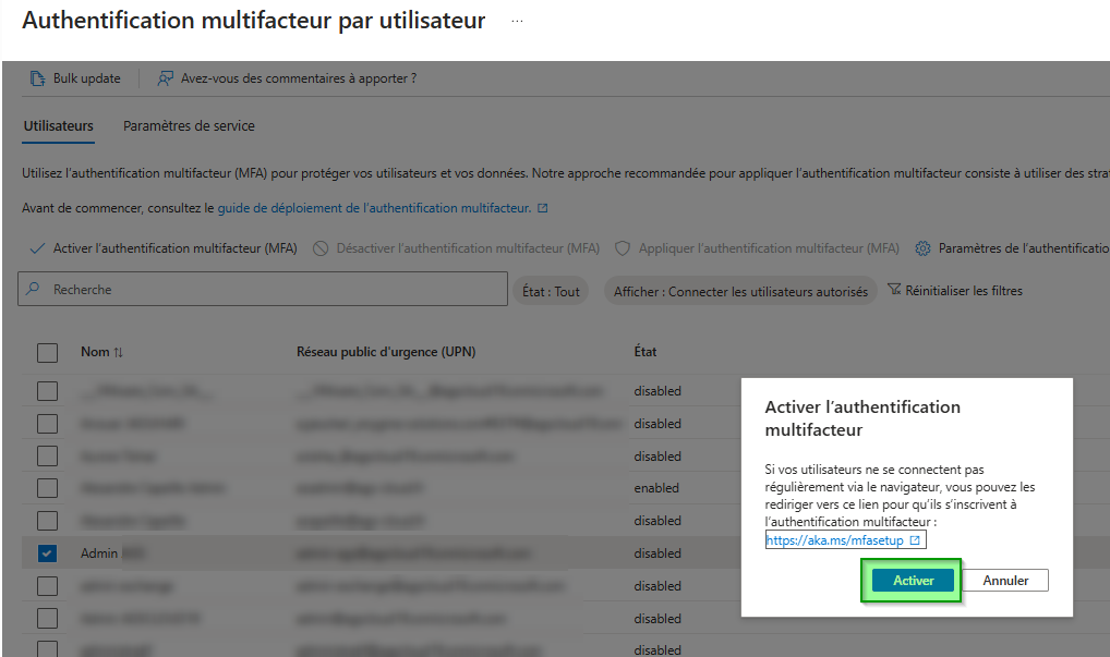 🔐 Activation de l'Authentification Multifacteur (MFA) sur un Tenant Microsoft
